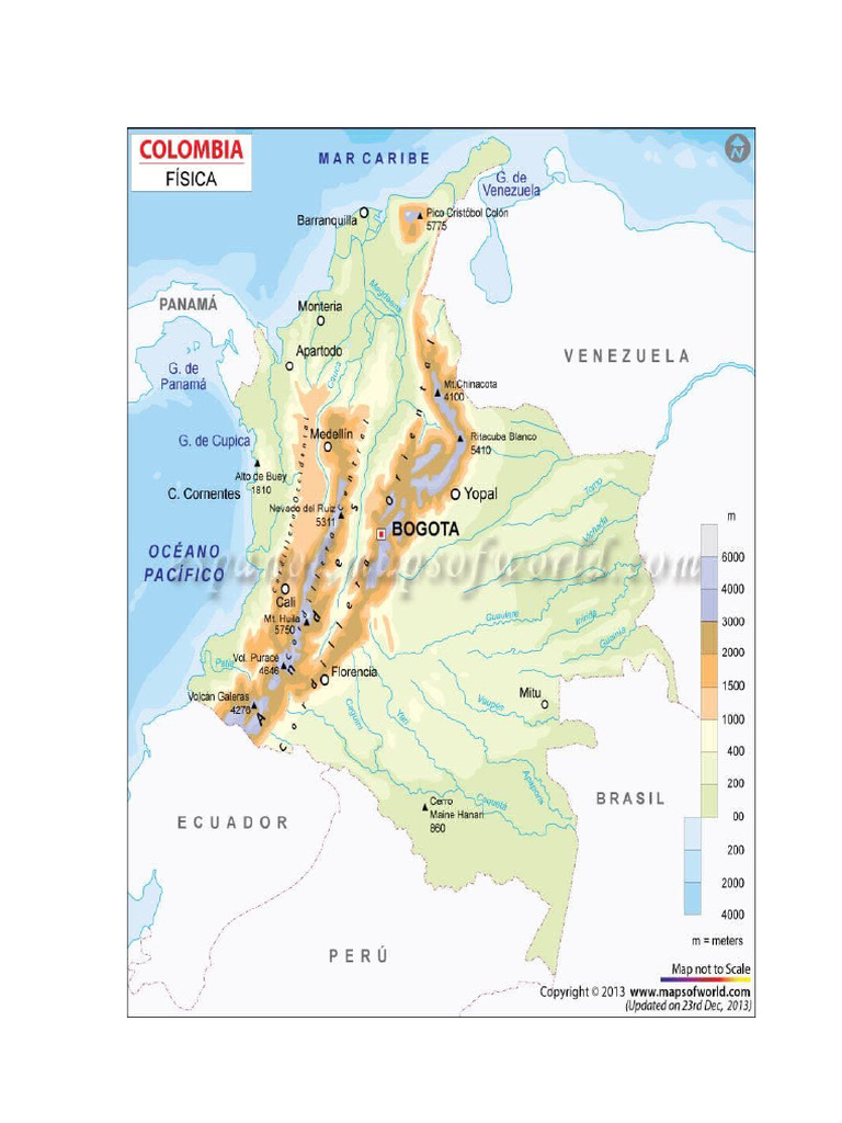 mapa fisico de Colombia | PDF