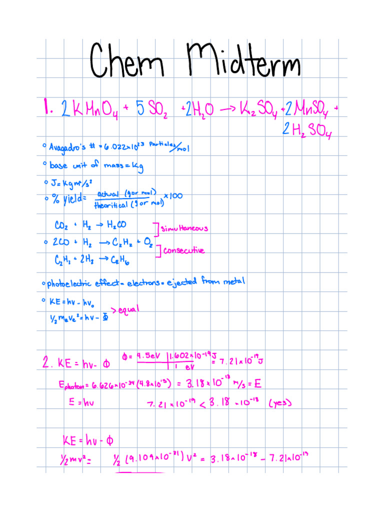 Chemistry Midterm Notes | PDF