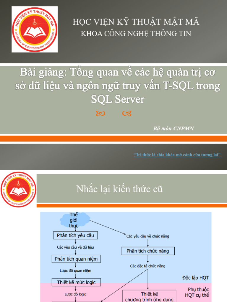1- Tổng quan về HQTCSDL và SQL Server | PDF