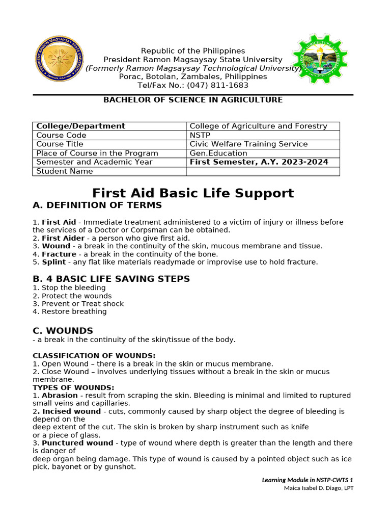 First Aid and Basic Life Support | PDF