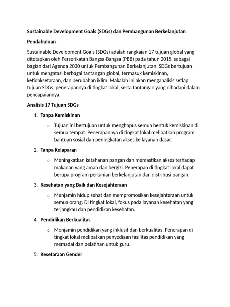 Sustainable Development Goals | PDF