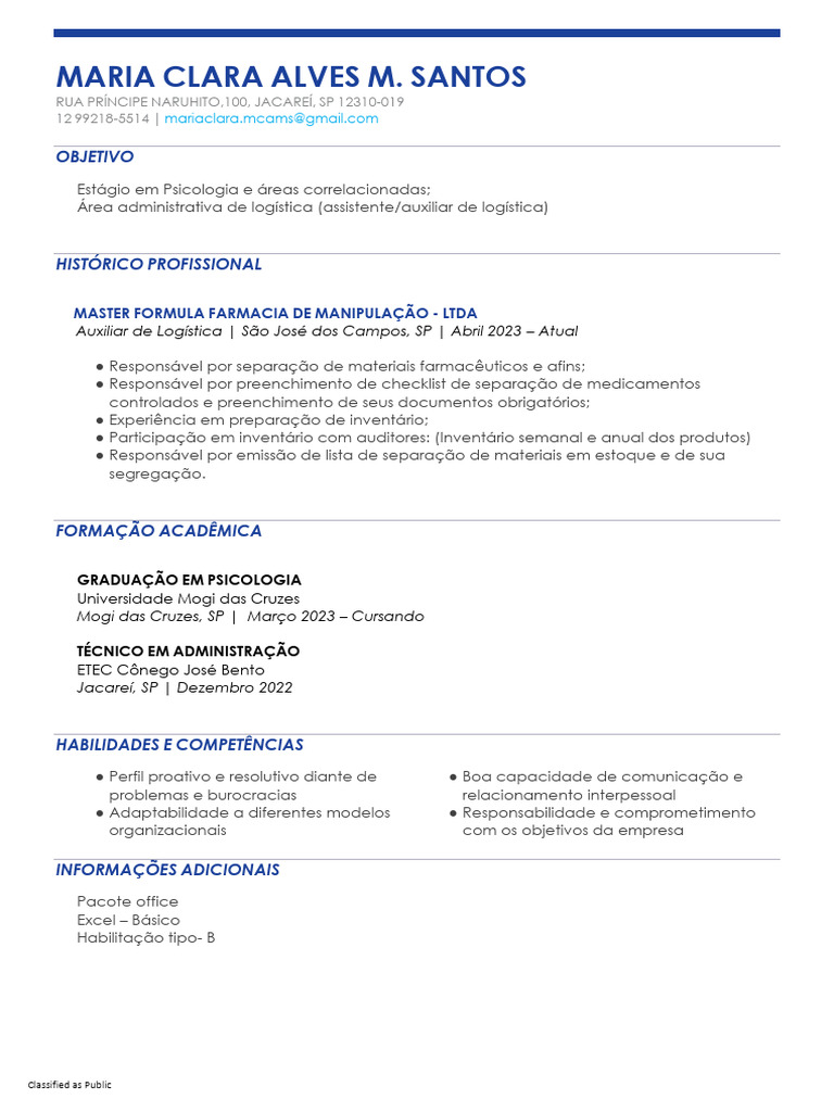 MariaClara CV | PDF