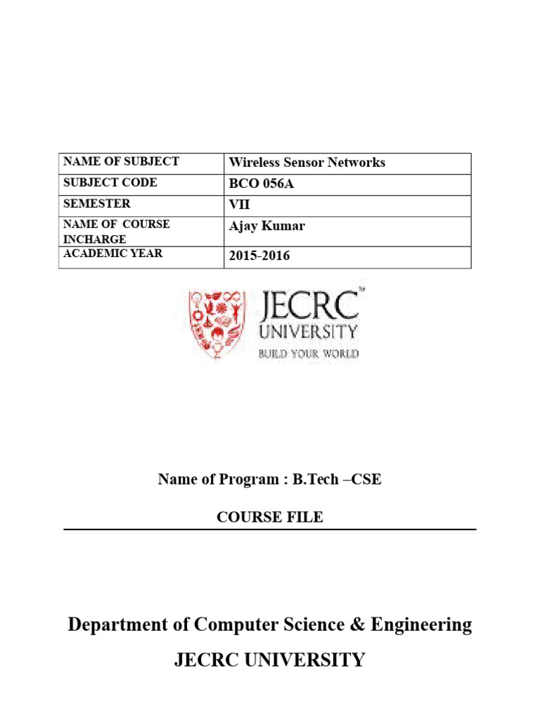 Course File Wsn Compress | PDF