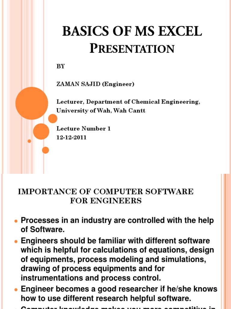 Basics of Ms Excel Lecture 1 | PDF | Microsoft Excel | Typefaces