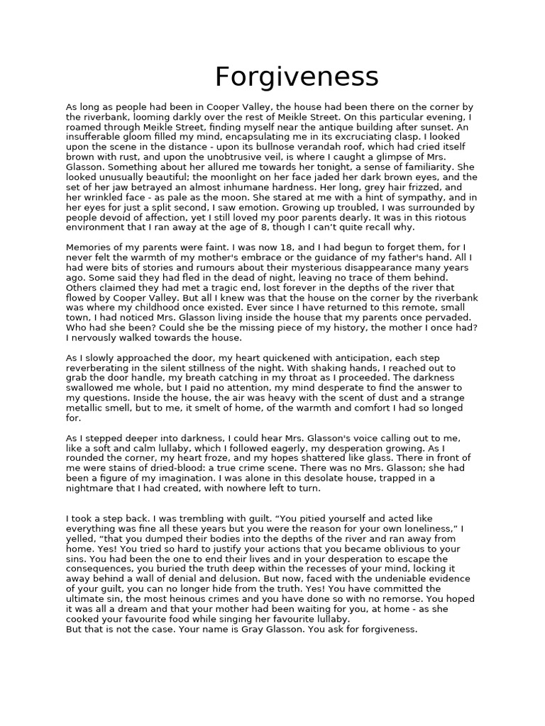 Forgiveness | PDF