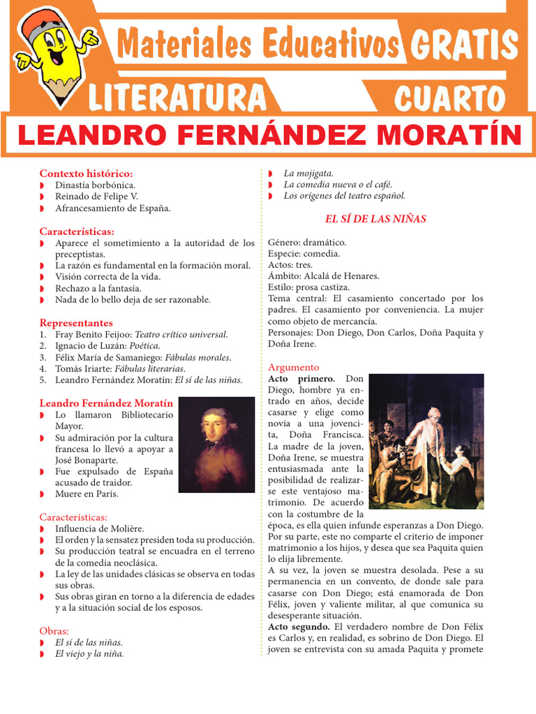 Leandro Fernández Moratín Para Cuarto Grado de Secundaria | PDF