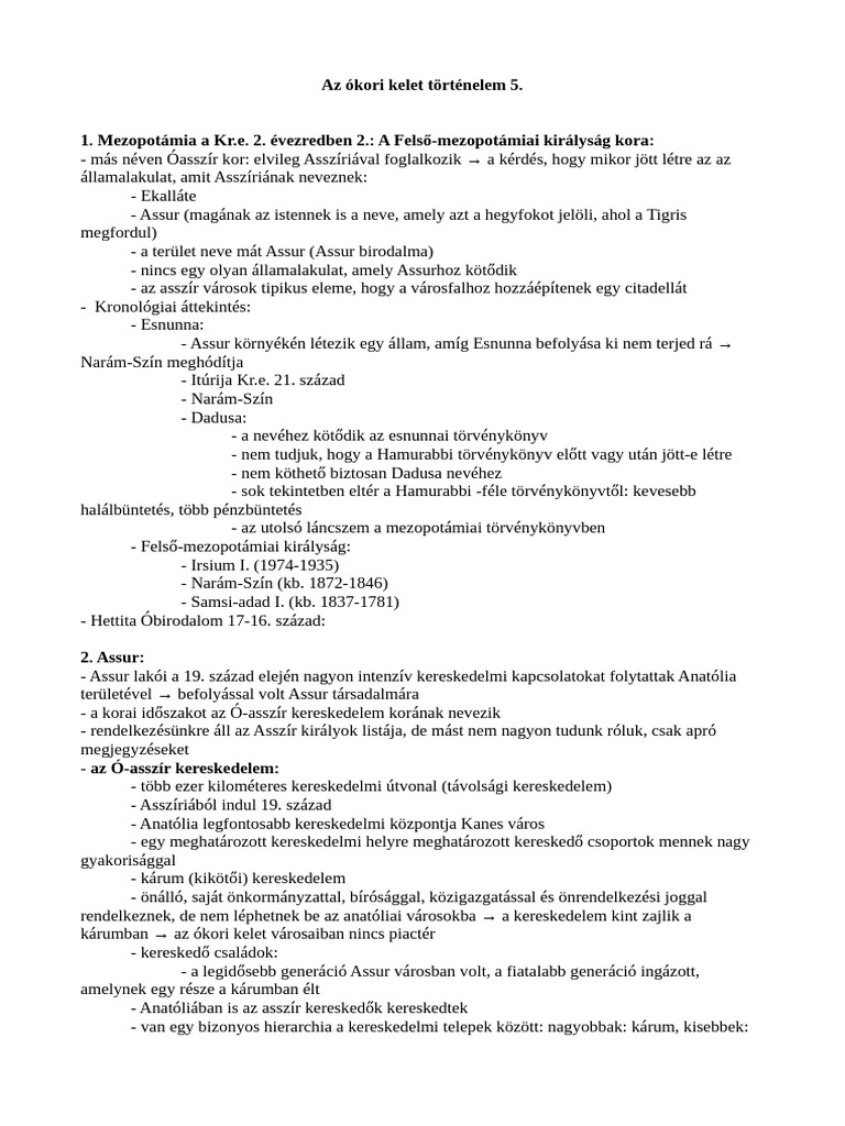 Az Ókori Kelet Története 5 | PDF