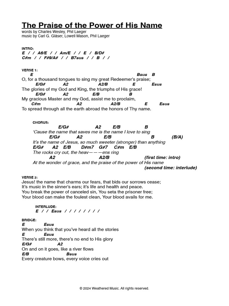 Praise of Jesus' Name Lyrics | PDF | Religious Belief And Doctrine ...