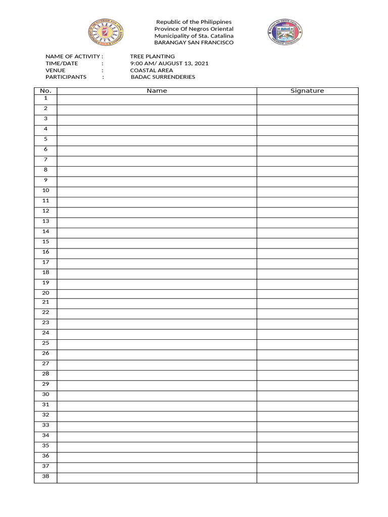 Badac Activity Attendance | PDF