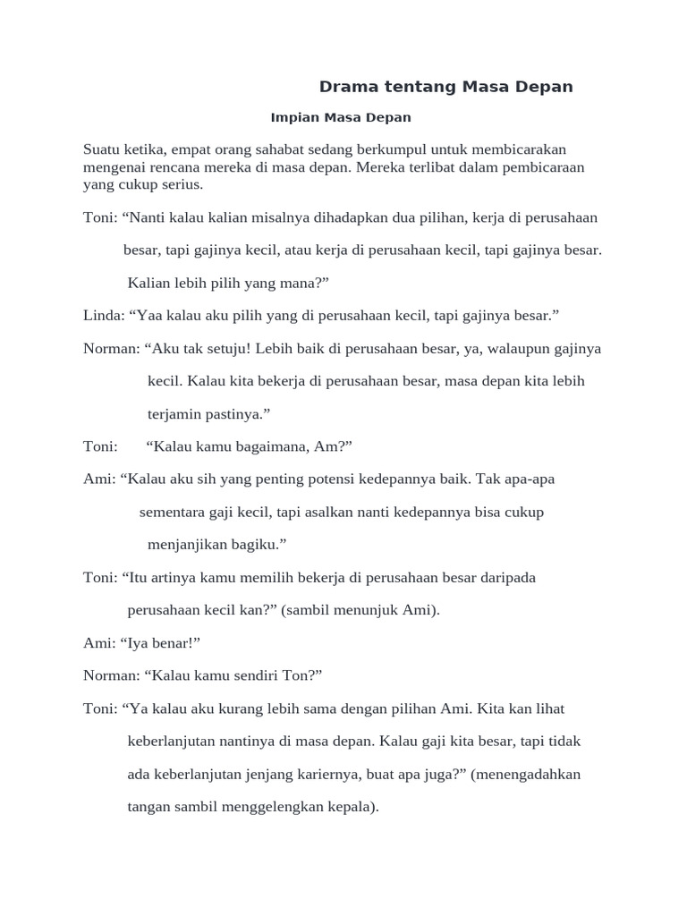 Drama Tentang Masa Depan | PDF
