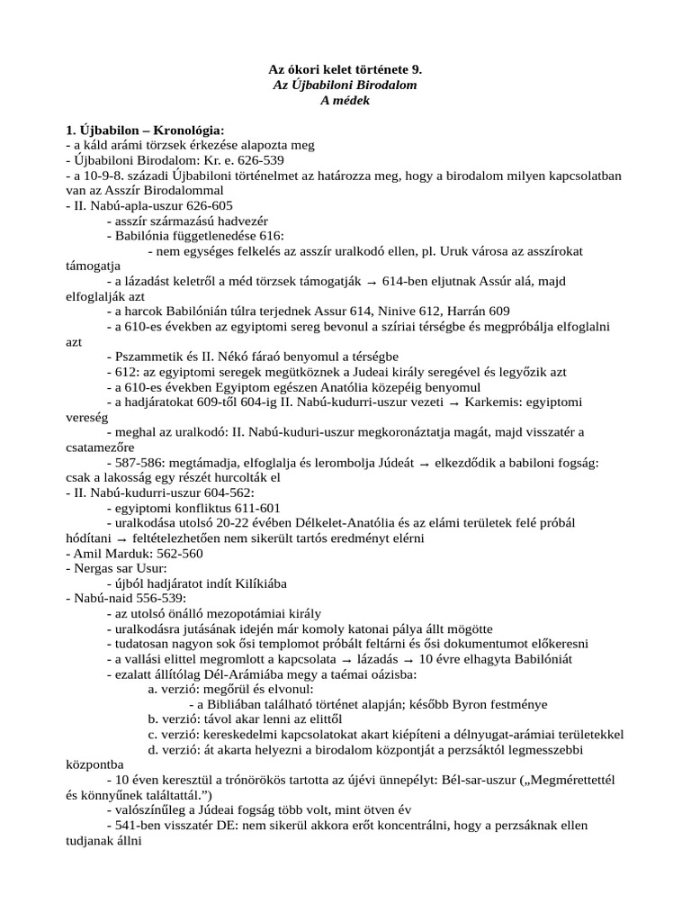 Az Ókori Kelet Története 9 | PDF