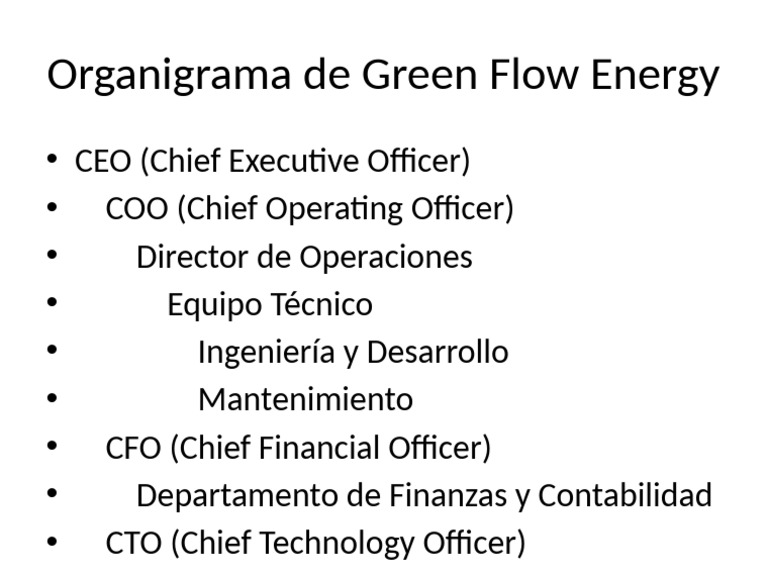 Organigrama Green Flow Energy | PDF
