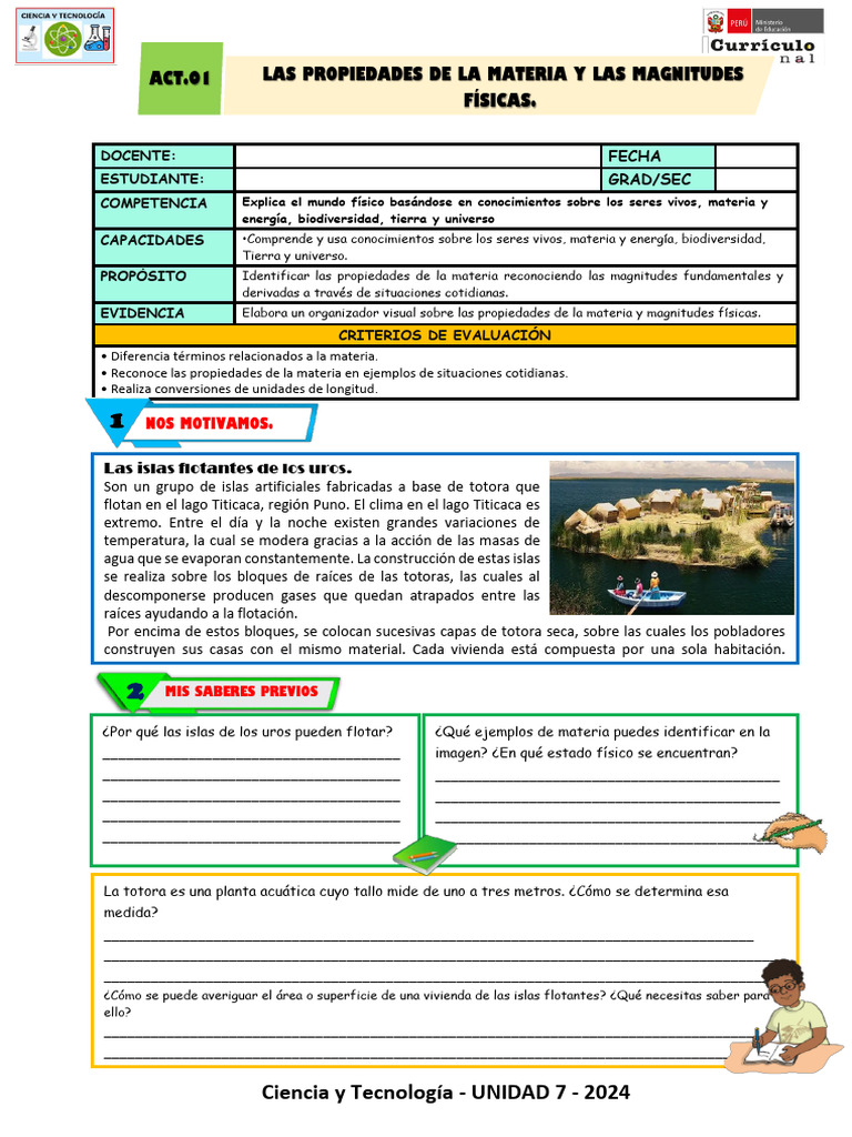 A-1º Act 1 Cyt Und 7 - Sem 1 | PDF