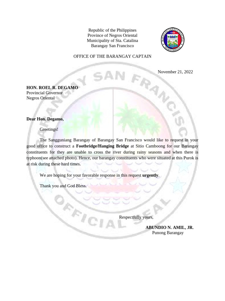 Request for Footbridge Construction in San Francisco | PDF