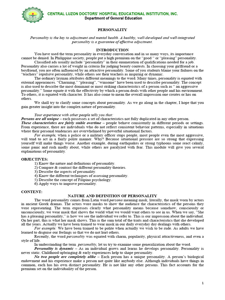 Euthenics Finals Lesson 1 | PDF