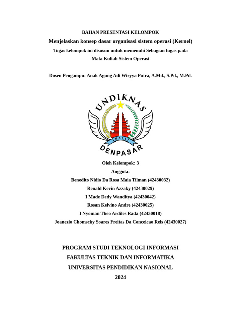 Konsep Dasar Organisasi Sistem Operasi (Kernel) | PDF | Komputer