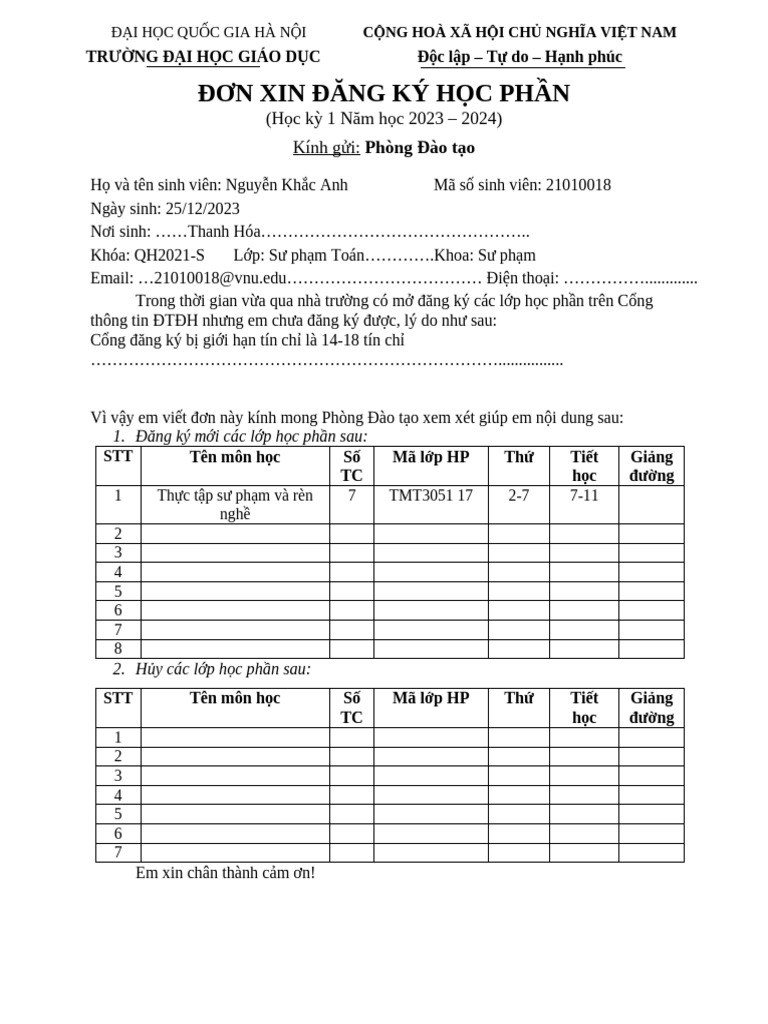 Don Dang Ky Hoc Phan 1 | PDF