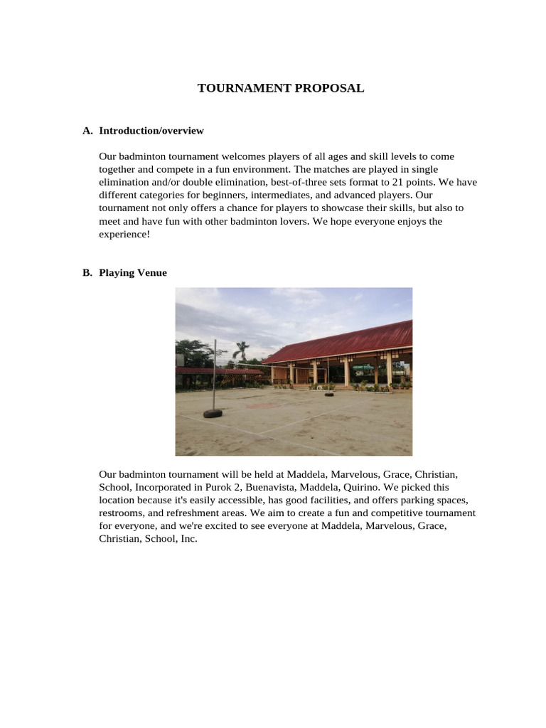 Tournament Proposal | PDF