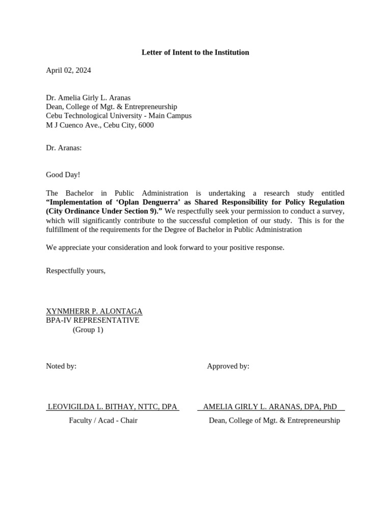 Letters Format Final | PDF
