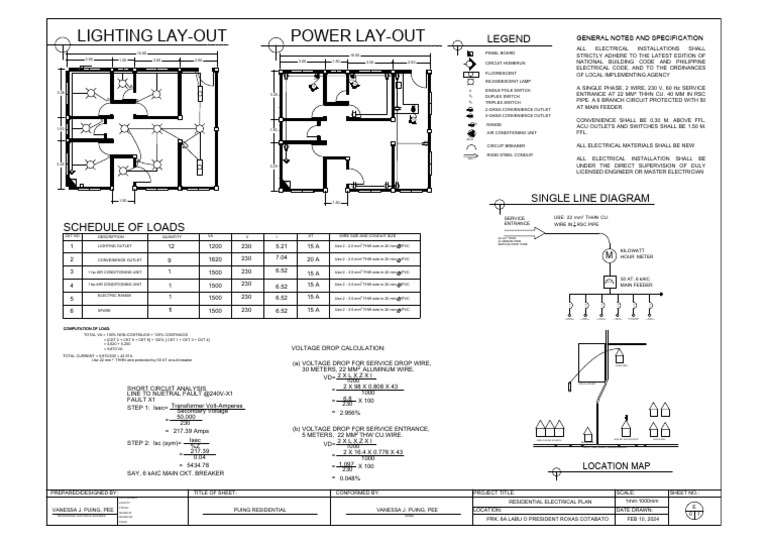 Ee421 Puing Resedential Electrical Plan | PDF