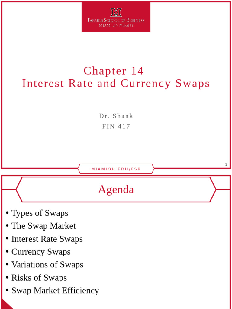 Chapter 14 Interest Rate and Currency Swaps (2) | PDF