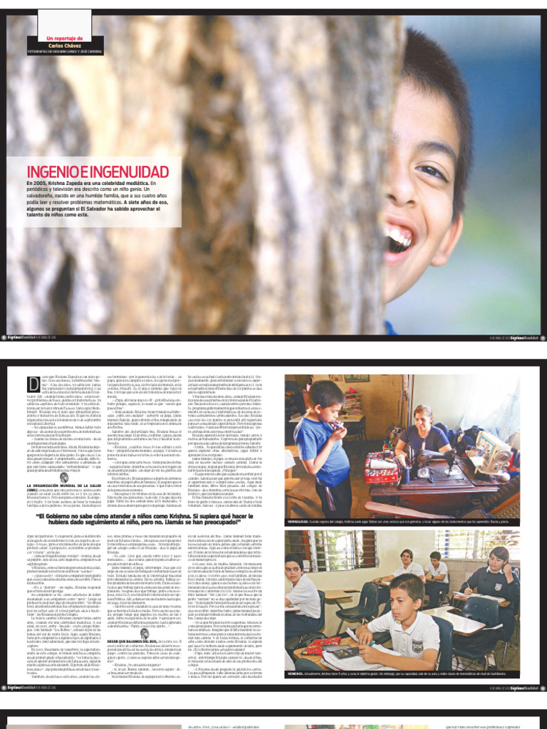 Un Nino Genio en El Salvador | PDF