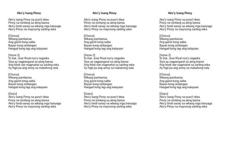 Ako'y Isang Pinoy | PDF