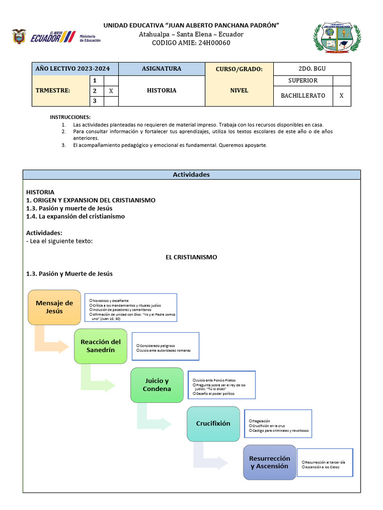 FICHA HISTORIA 2do. BGU - II TRIM #2 | PDF