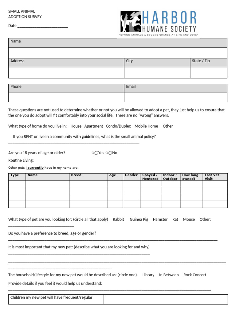Small Animal Survey | PDF