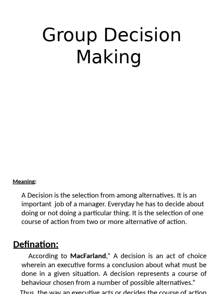 Group Decision Making | PDF | Brainstorming | Social Psychology