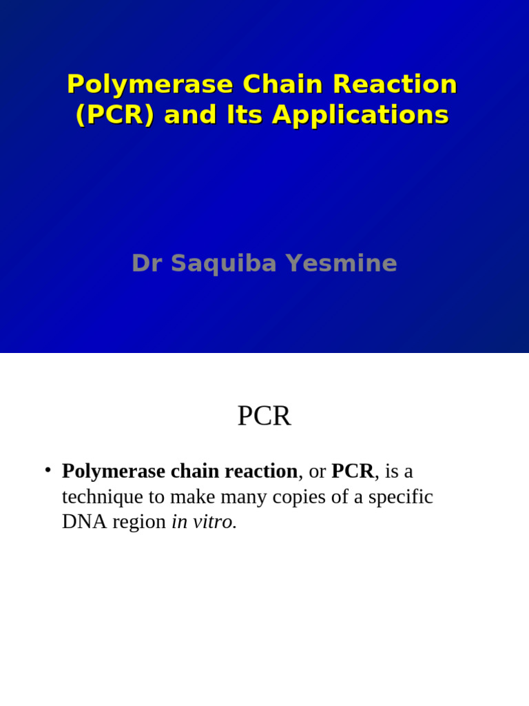 Final PCR Lec 2024 | PDF