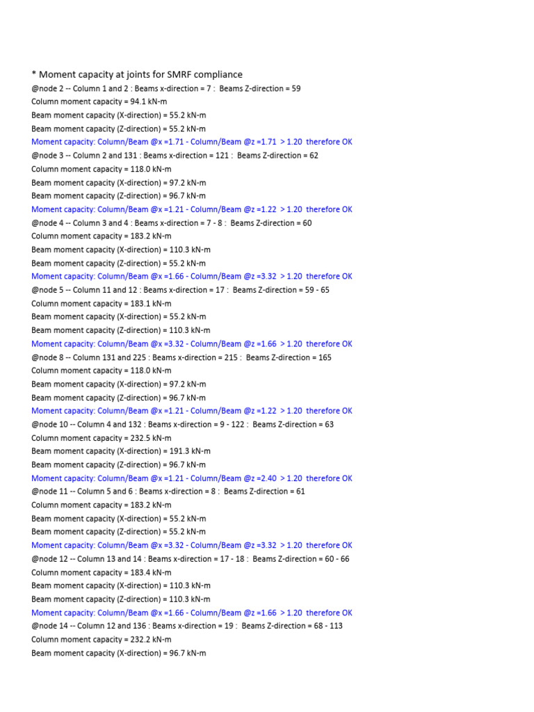 Check - Joint - Moment - Capacity (SMRF) | PDF