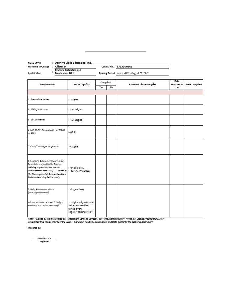 Checklist For Payment-2023 Scholarship | PDF