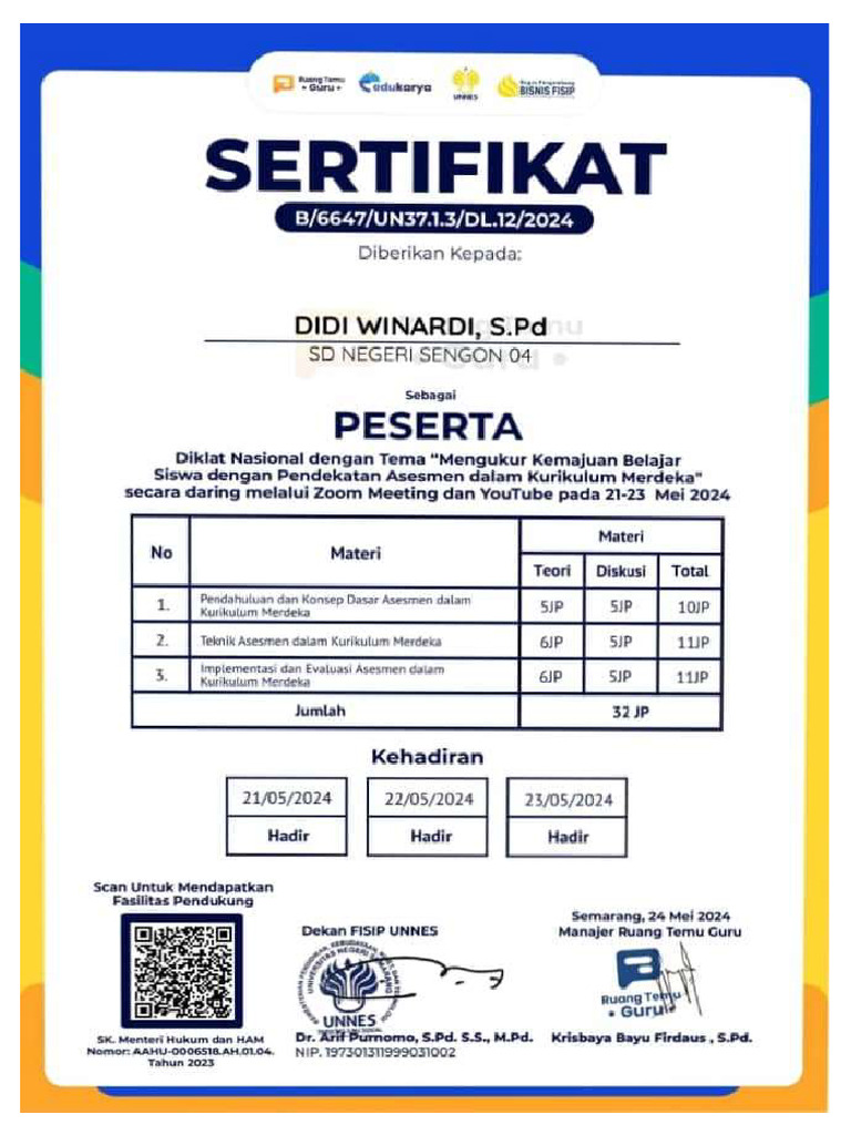 Sertifikat 32 Jam 1 | PDF