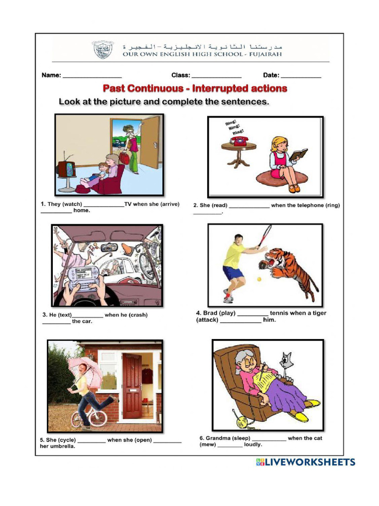 Past Continuous - Interrupted Actions | PDF