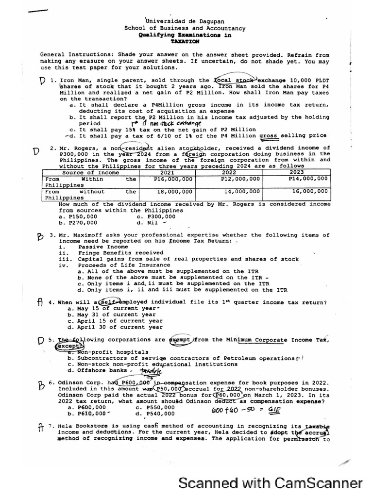 TAX - QE Feb Keyans | PDF