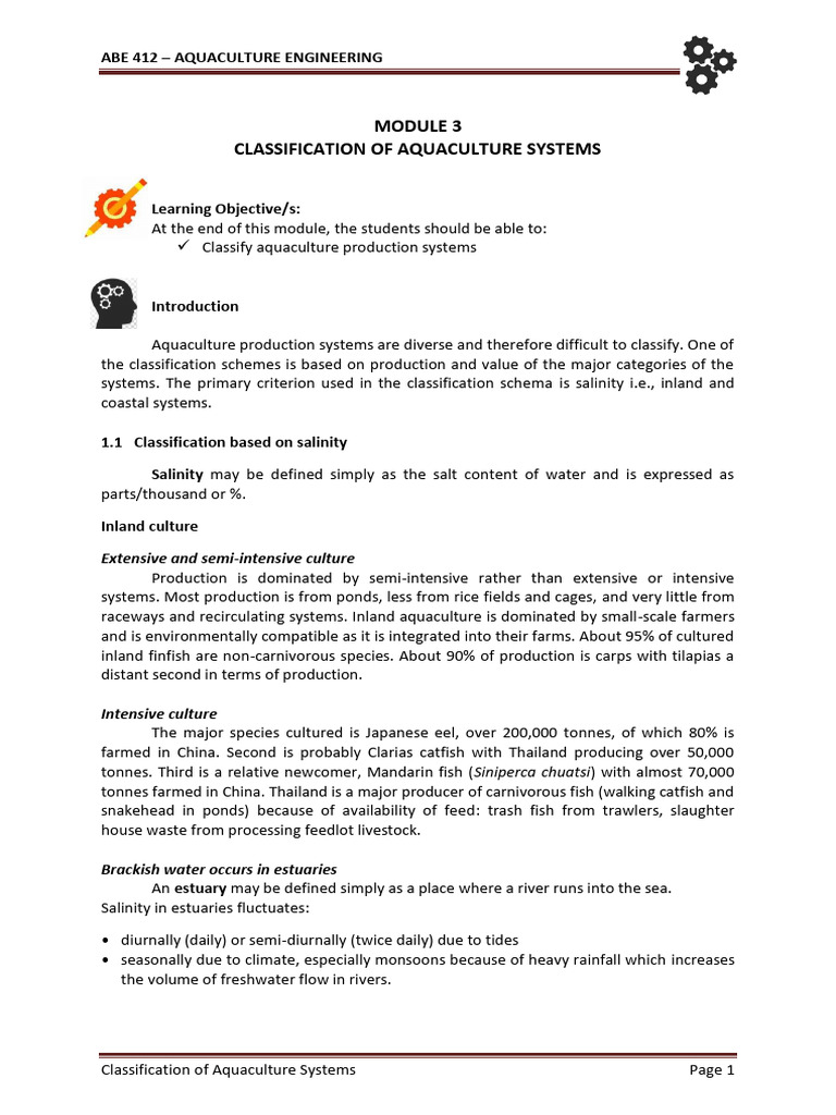 MODULE 3 - Aquaculture Engineering | PDF