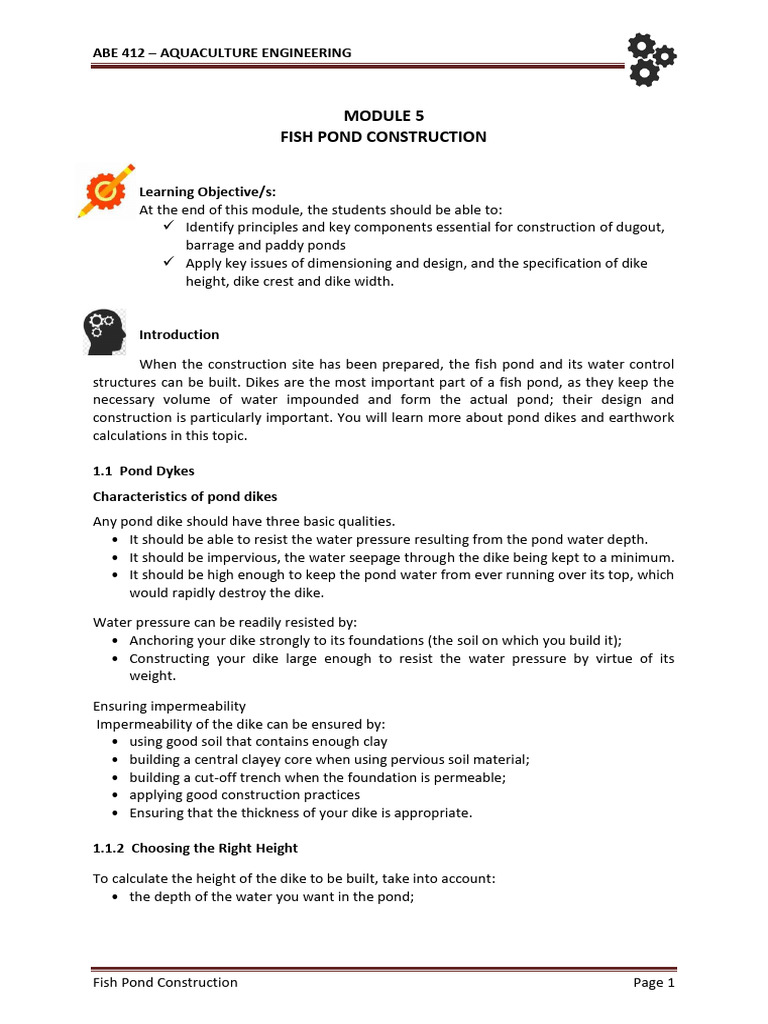 MODULE 5 - Aquaculture Engineering | PDF