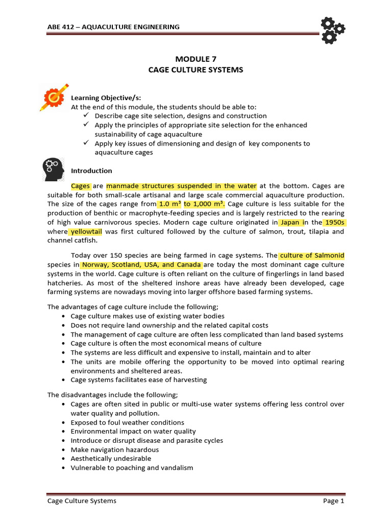 MODULE 7_Aquaculture Engineering | PDF