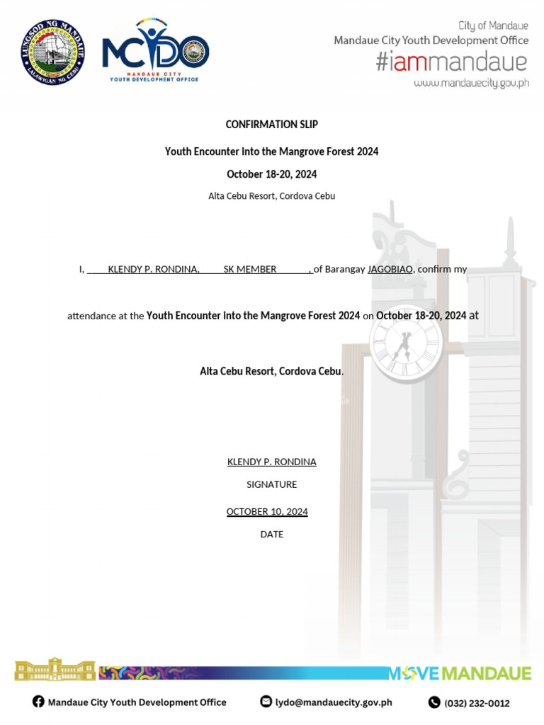 Confirmation Slip | PDF