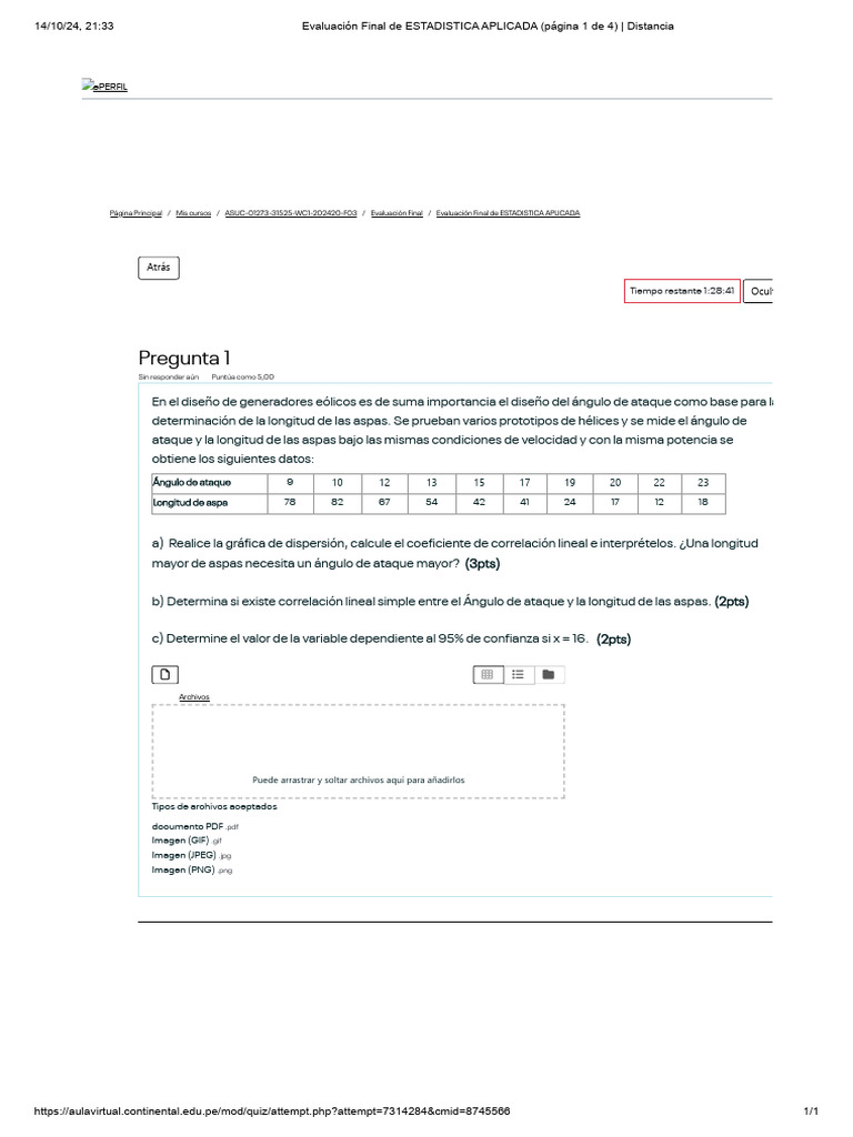 Evaluación Final de Estadistica Aplicada (Página 1111 | PDF