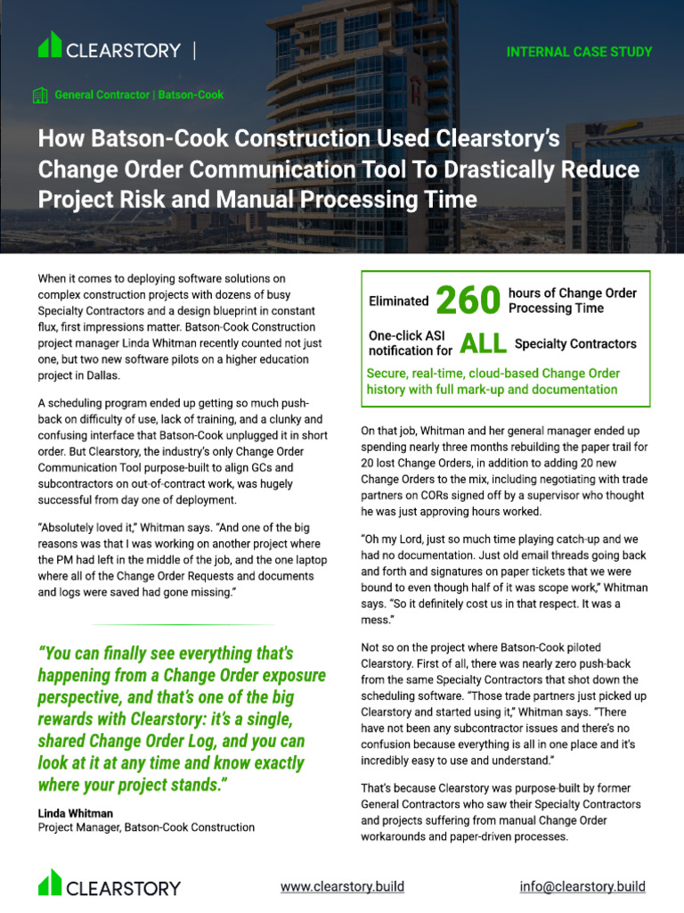 Clearstory + Batson-Cook Case Study | PDF
