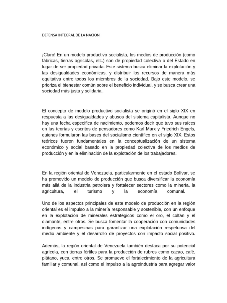 Defensa Integral de La Nacion Imprimir | PDF