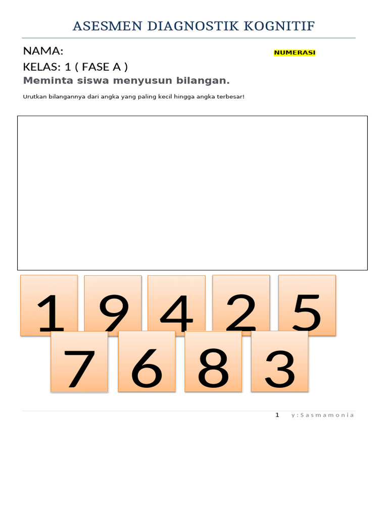 Asesmen Diagnostik Kognitif Kelas 1 Pdf