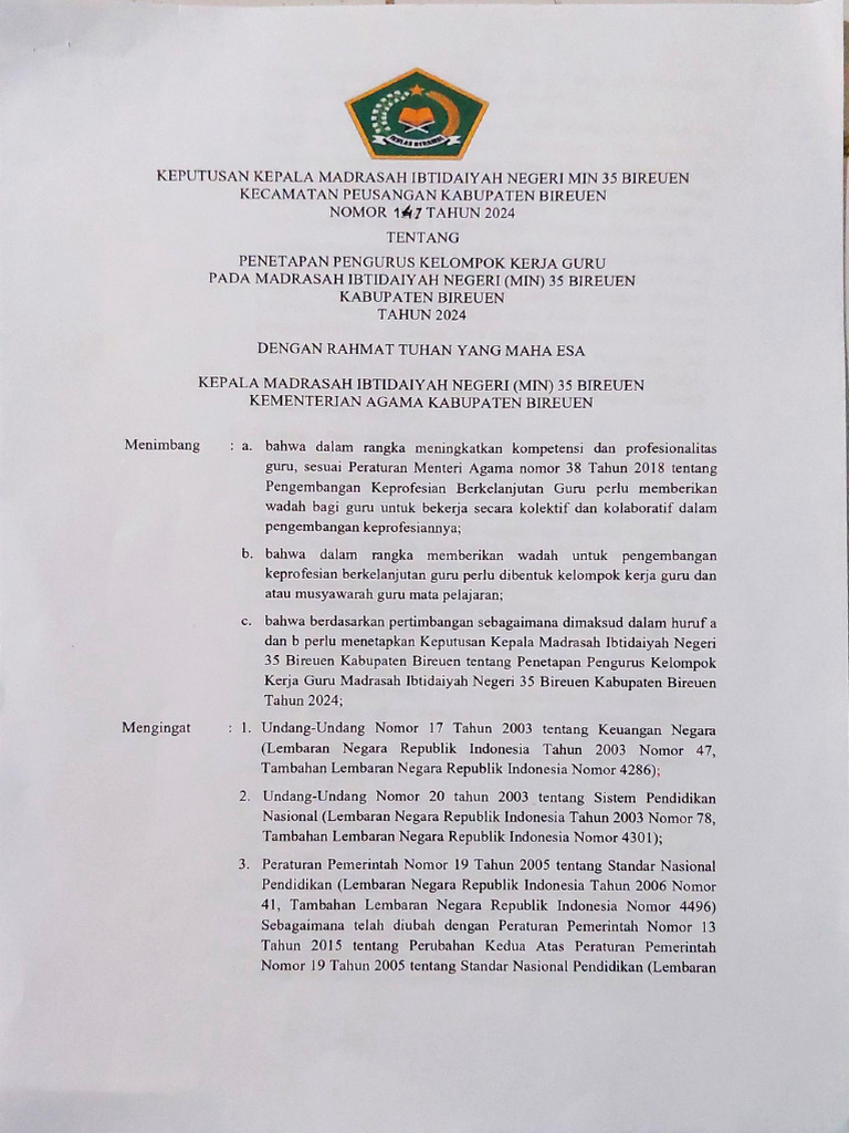 SK KKG Madrasah | PDF