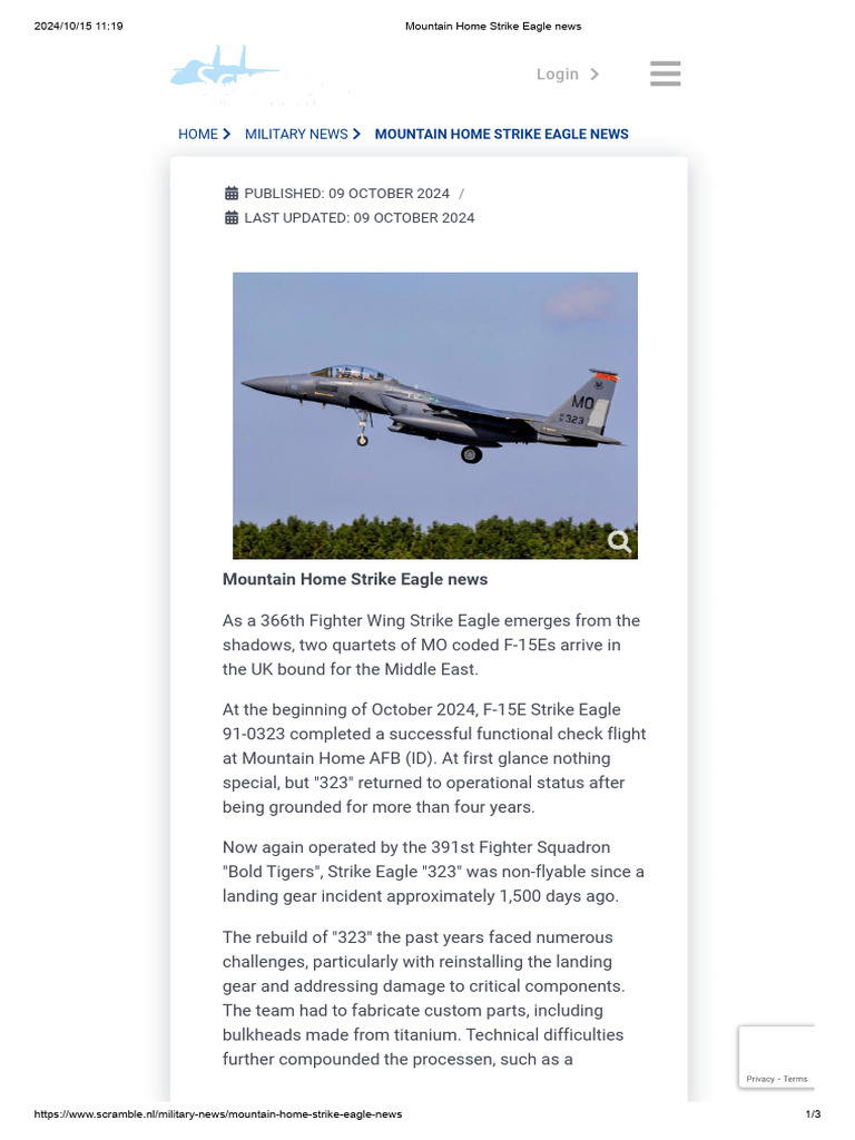 Mountain Home Strike Eagle | PDF