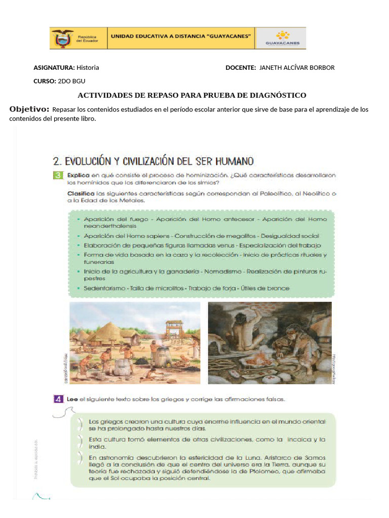 2DO Repaso para Prueba de Diagnóstico | PDF