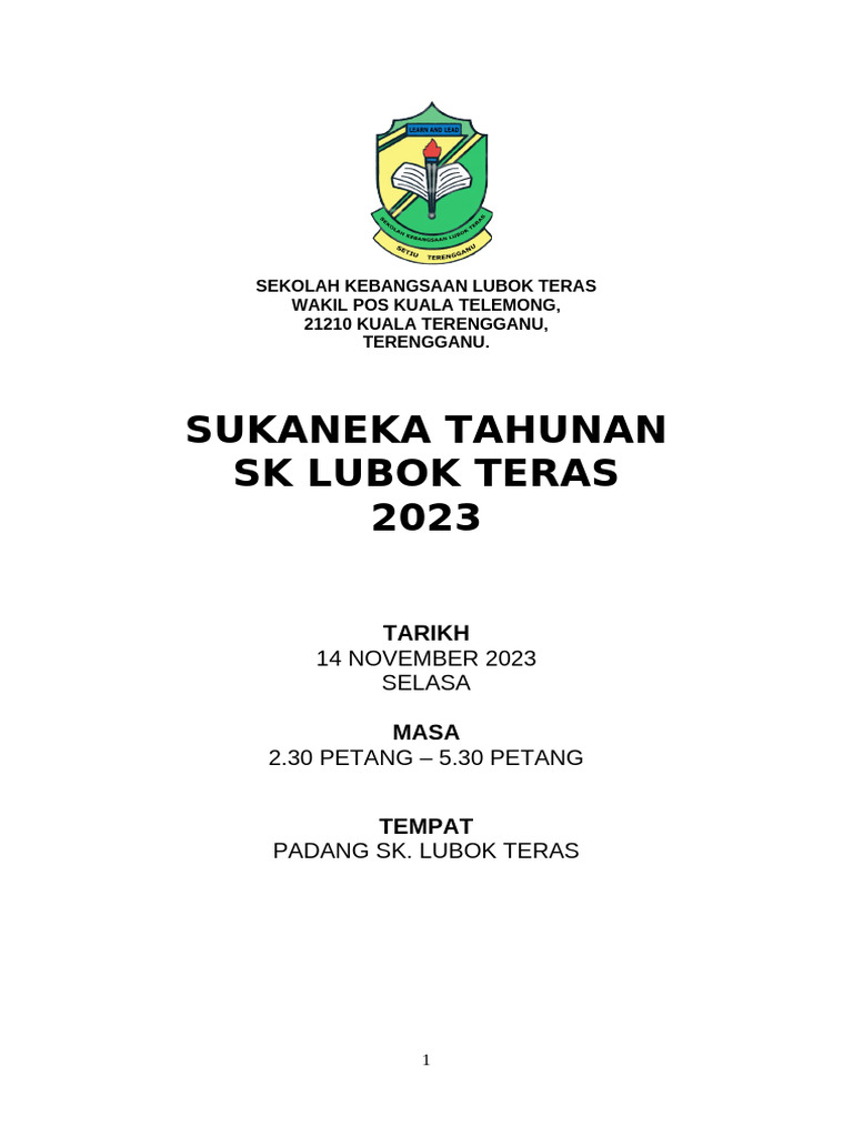 Kertas Kerja Sukaneka 2023 - YKS | PDF