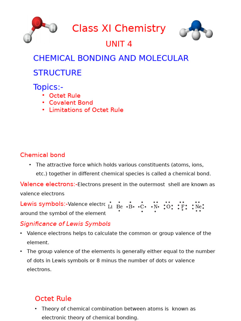 Class 11 Chapter 4 Chemical Bonding and Molecular Structure | PDF ...