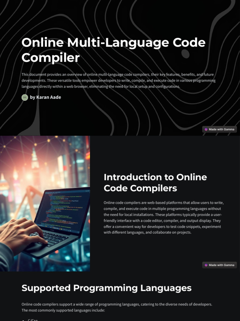 Online Multi Language Code Compiler | PDF